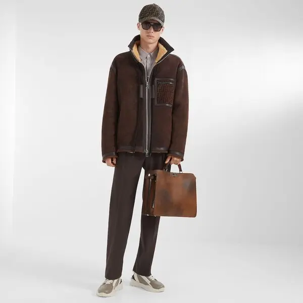 Fendi High Neck Zip-up Oversized Jacket