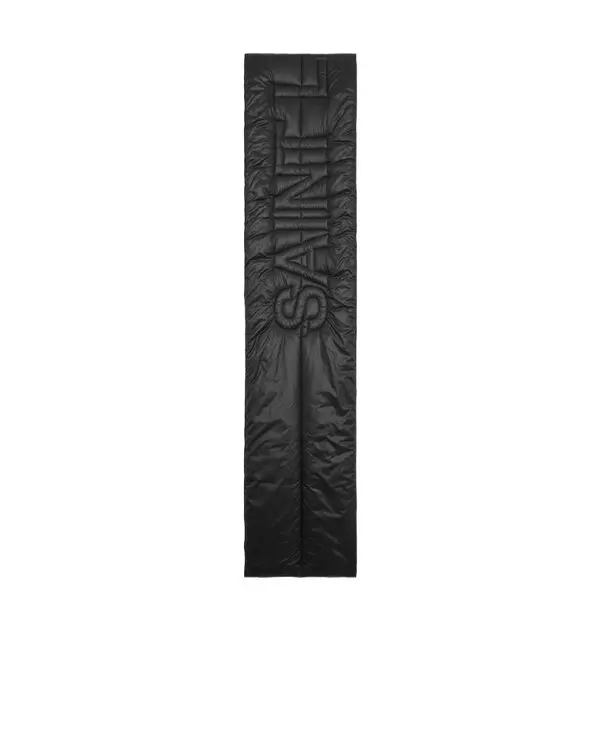 Saint Laurent Logo Patch Quilted Scarf - Black