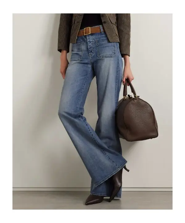 NILI LOTAN Florence Flared Jeans - Mid Denim