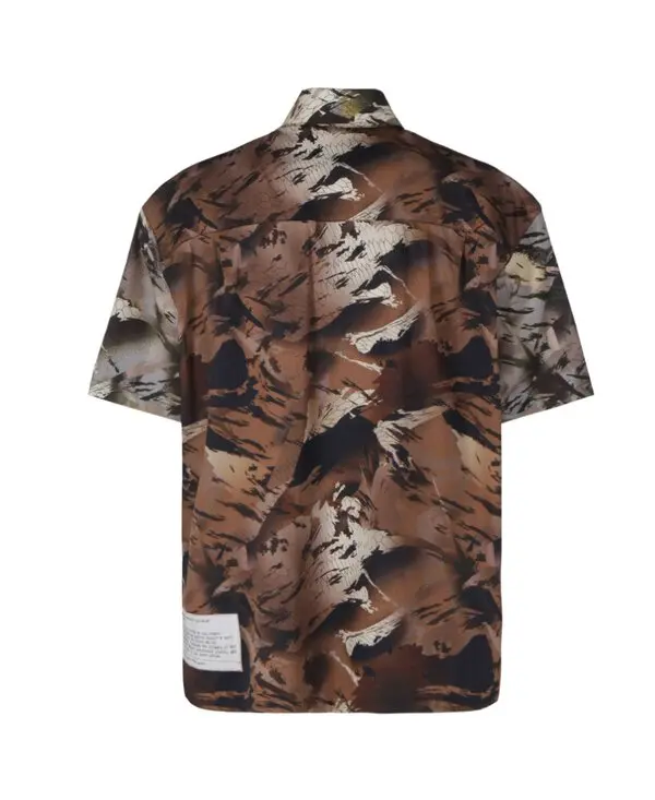 Heron Preston Logo Patch Camouflage Printed Shirt - Gray