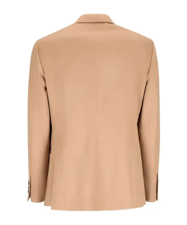 LARDINI Double-breasted Peak-lapel Jacket - Light Brown