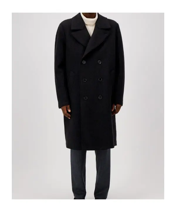 Harris Wharf London Double-breasted Wool Coat - Black