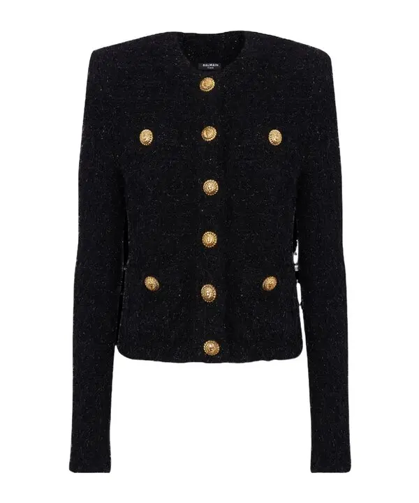 Balmain Textured Buttoned Tweed Jacket