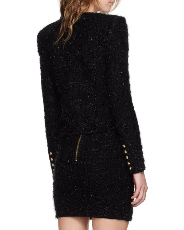 Balmain Textured Buttoned Tweed Jacket