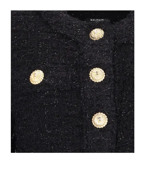 Balmain Textured Buttoned Tweed Jacket