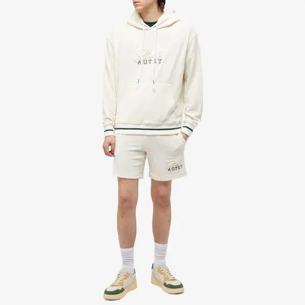 AUTRY Logo Embroidered Track Shorts - White