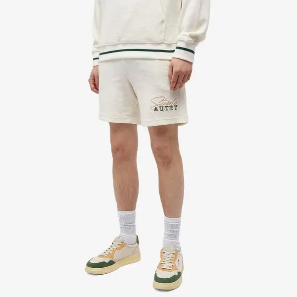AUTRY Logo Embroidered Track Shorts - White