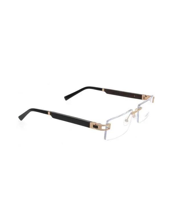 GOLD AND WOOD Rectangular Frame Eyeglasses