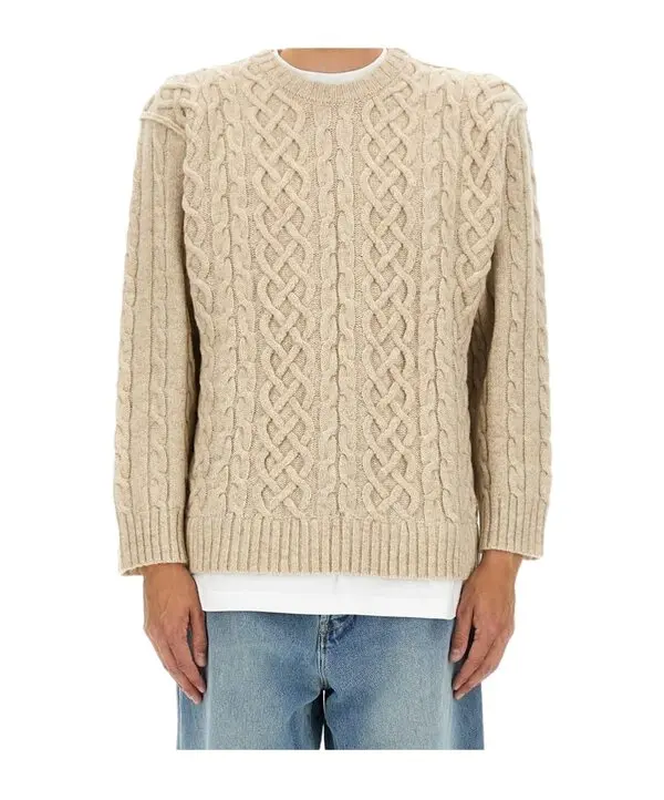 Moschino Long Sleeve Crew Neck Sweater - Ivory