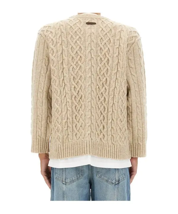 Moschino Long Sleeve Crew Neck Sweater - Ivory