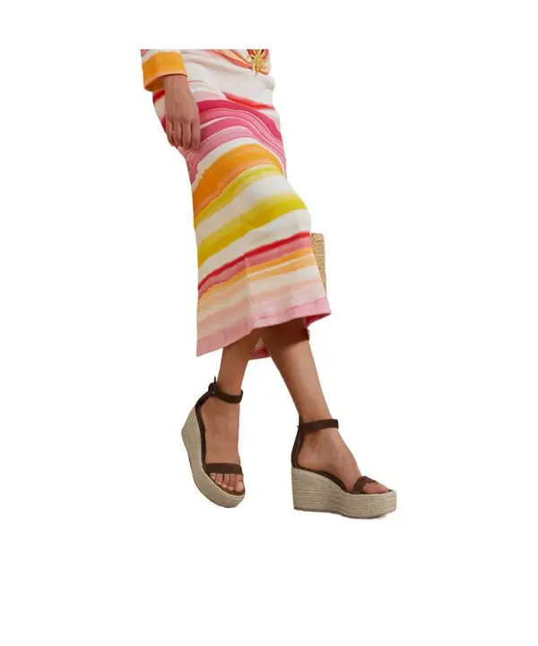 GIANVITO ROSSI Suede Espadrille Wedge Sandals