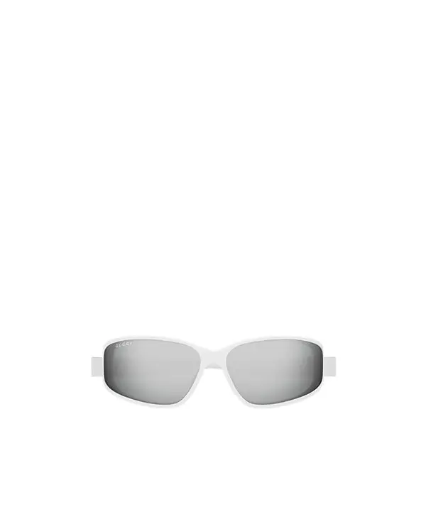 Gucci Geometric Shape Sports Sunglasses - White