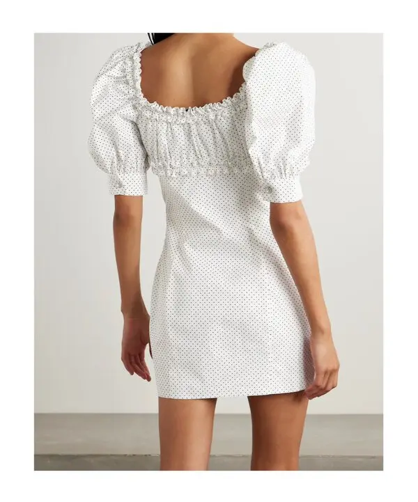 Alessandra Rich Short-sleeved Mini Dress With Ruffles And Bow Detail