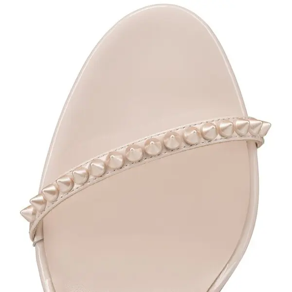 CHRISTIAN LOUBOUTIN Rivet Embellished Patent Leather Wedge Sandals