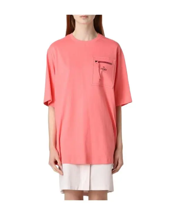 Fendi Short Sleeve T-shirt With Zip Pocket