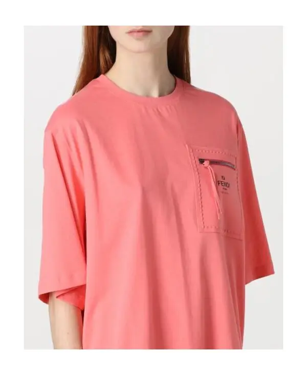 Fendi Short Sleeve T-shirt With Zip Pocket