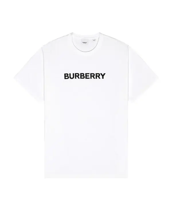 Burberry Logo Printed Crewneck T-shirt - White