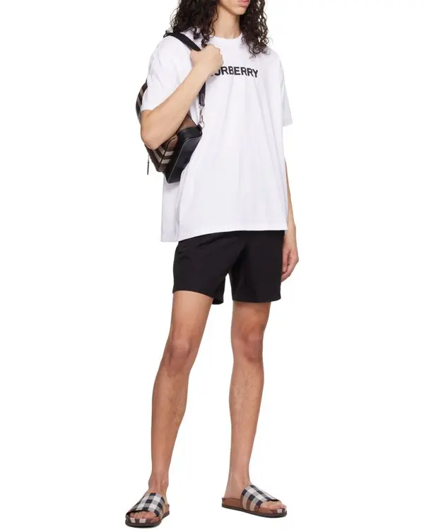 Burberry Logo Printed Crewneck T-shirt - White
