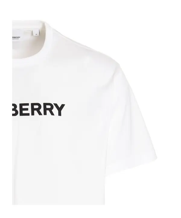 Burberry Logo Printed Crewneck T-shirt - White