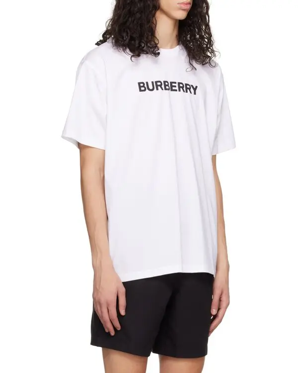 Burberry Logo Printed Crewneck T-shirt - White