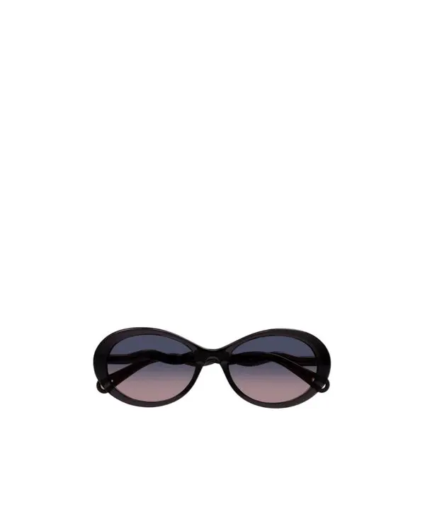 Chloé Oval Frame Sunglasses - Black