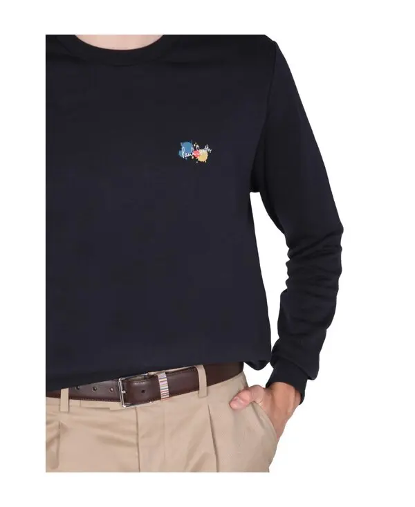 Paul Smith Crewneck Sweatshirt With Paint Splatter Detail - Black