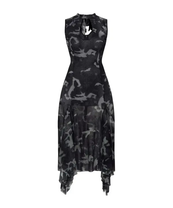 MISBHV Printed Sheer Dress - Black