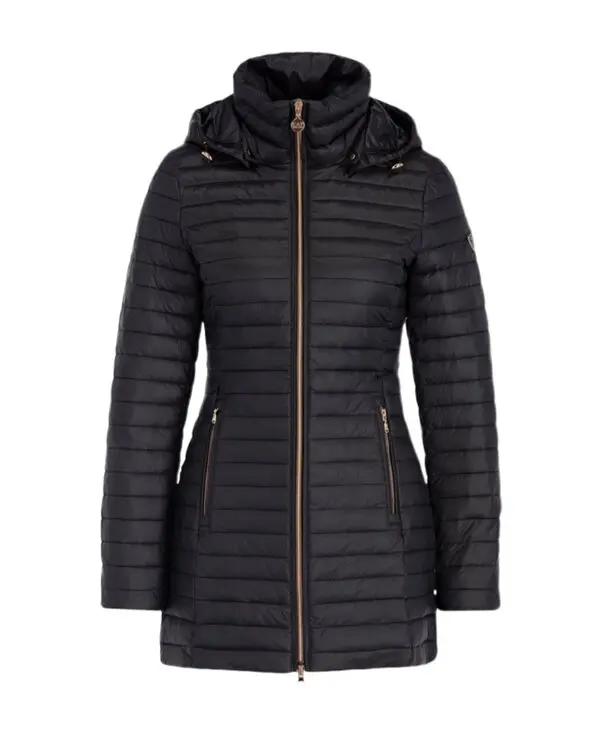 EA7 Quilted Down Jacket With Logo Detail