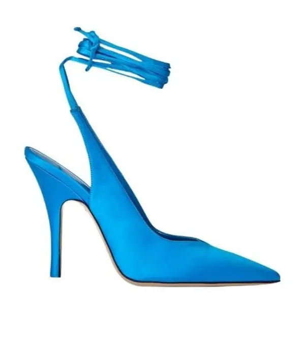 Attico The Venus Slingback Pumps - Blue