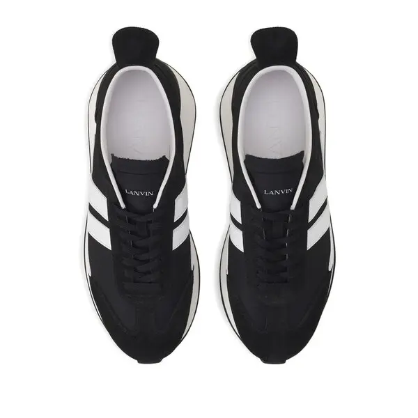 LANVIN Bumper Mesh Lace-up Sneakers - Black