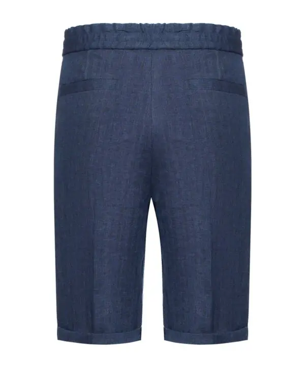 Brunello Cucinelli Drawstring Shorts With Turn-up Hem - Blue