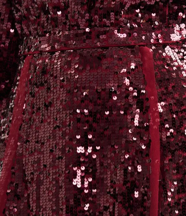 Erdem Frayed Sequined Crepe De Chine Midi Skirt