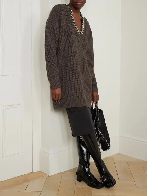 Stella McCartney Oversized Chain-decorated Wool Sweater