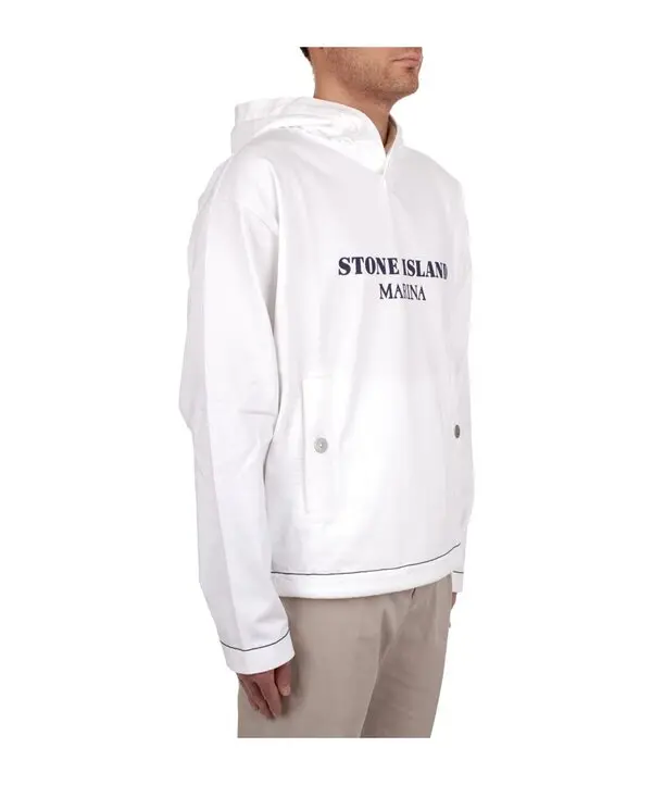 Stone Island Long Sleeve Hoodie With Printed Logo