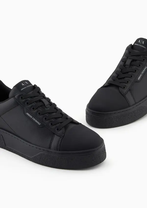 Armani Exchange Round Toe Lace-up Sneakers
