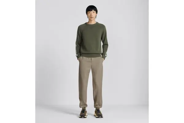 Dior Logo Patch Belted-waist Trousers