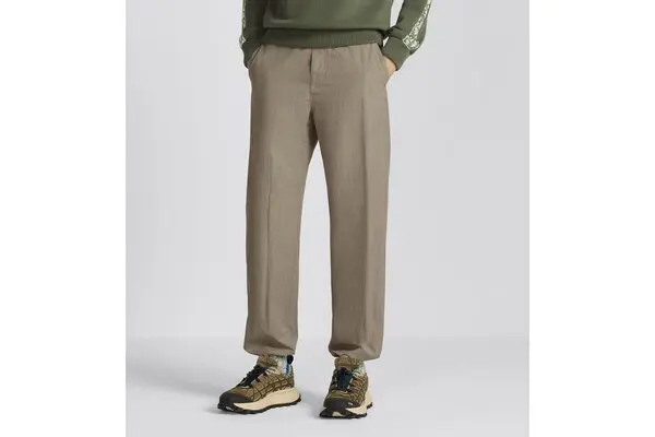 Dior Logo Patch Belted-waist Trousers