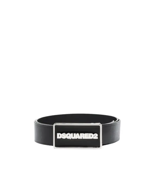 Dsquared2 Logo Plaque Buckle Belt - Black