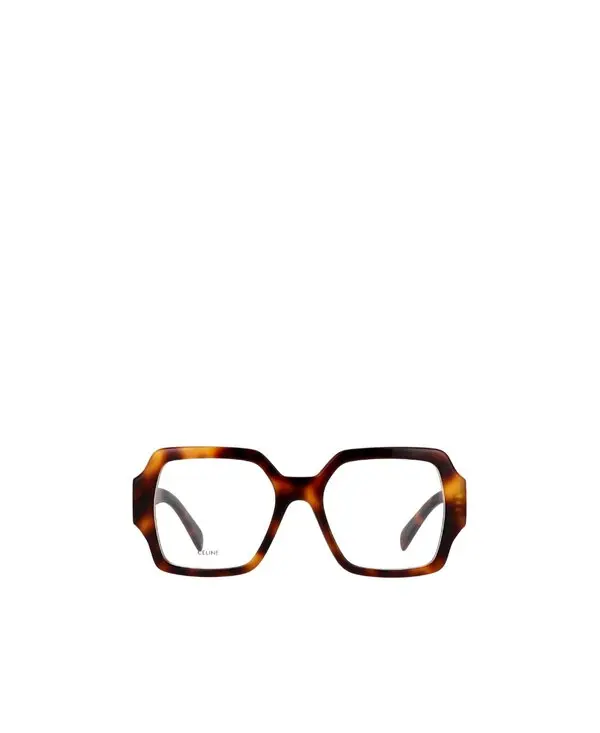 Celine Triomphe Tortoiseshell-effect Square-frame Eyeglasses - Black