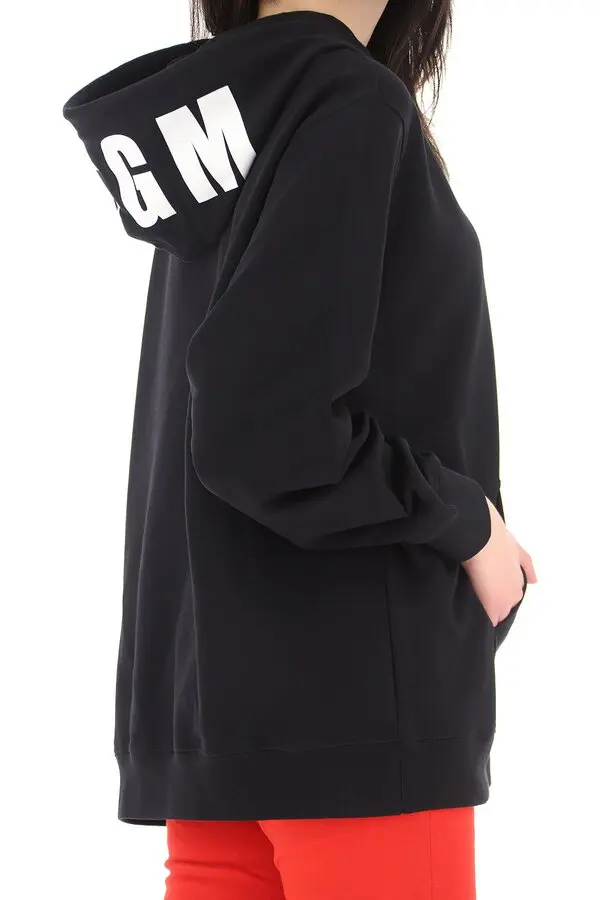 MSGM Logo Hooded Sweater - Black