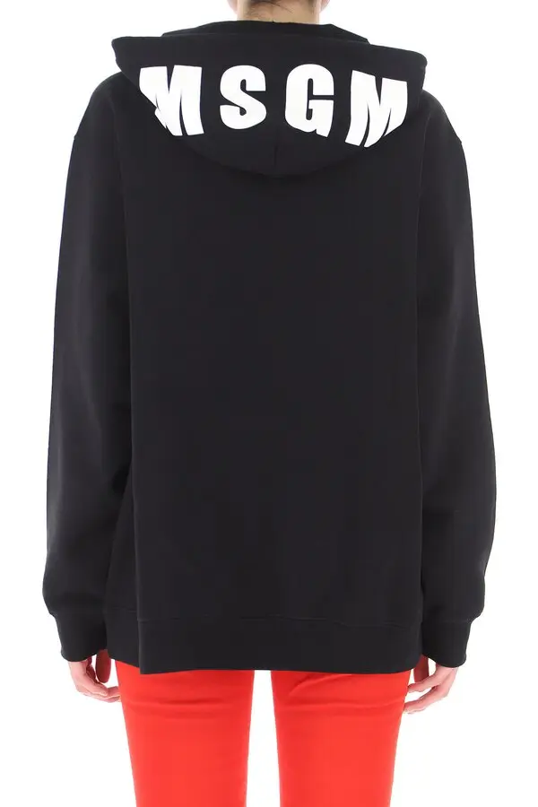 MSGM Logo Hooded Sweater - Black
