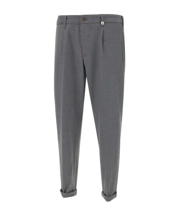 MYTHS Ares Slim-fit Pants With Buttoned Flap Pockets - Grey