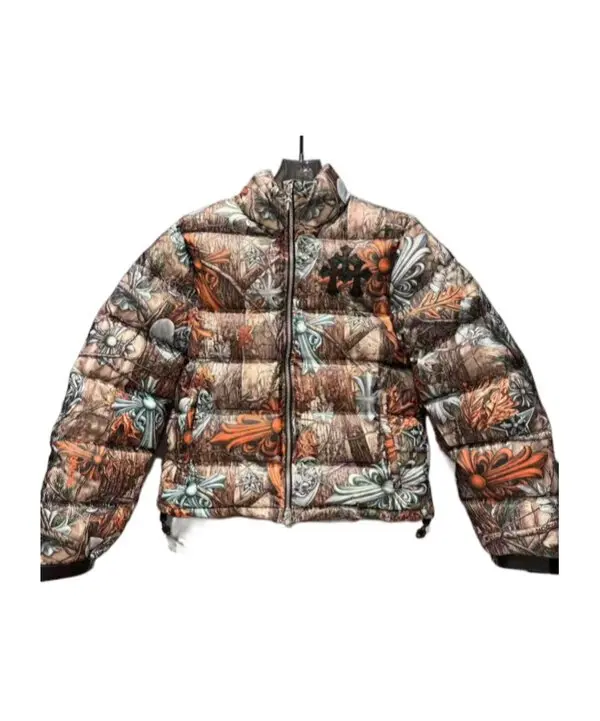 Chrome Hearts X Nike Printed Long Sleeve Hooded Puffer Jacket