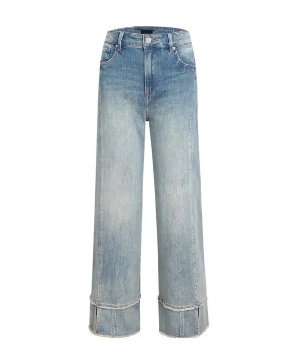 LIUREGALI Wide-leg Jeans With Frayed Cuffs