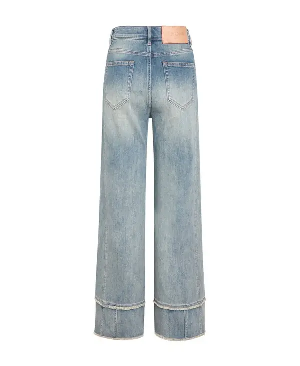 LIUREGALI Wide-leg Jeans With Frayed Cuffs