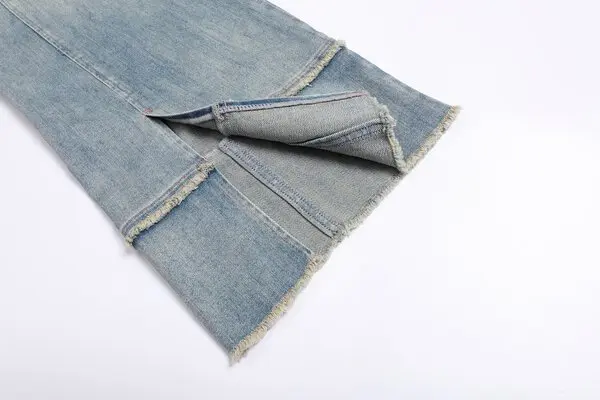 LIUREGALI Wide-leg Jeans With Frayed Cuffs
