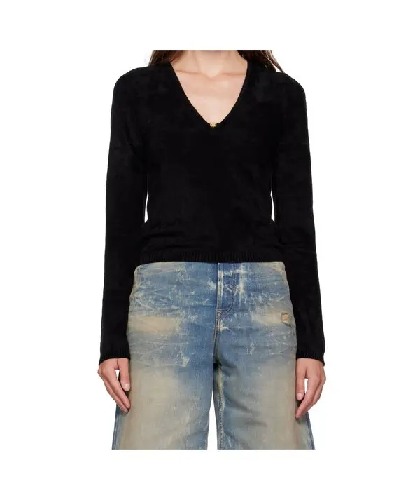 Amiri Velvet V-neck Long Sleeve Top