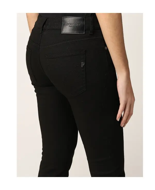 DONDUP Logo Patch Slim Cut Capri Jeans