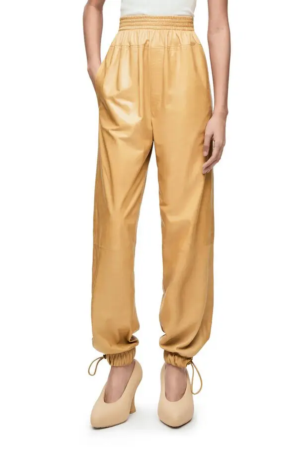 Loewe Elasticated Trousers In Papery Nappa - Yellow