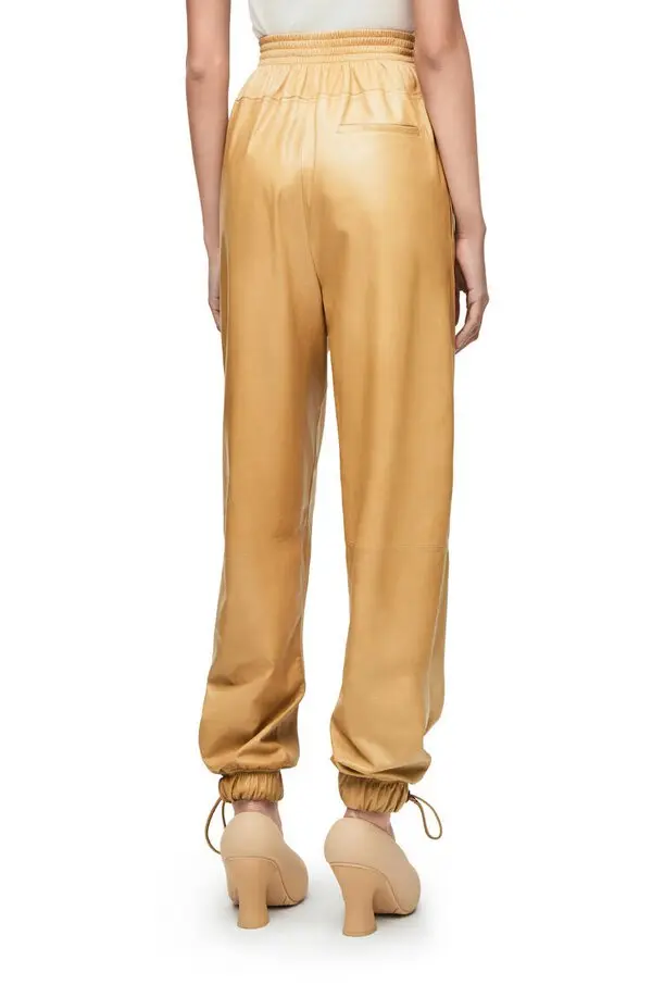Loewe Elasticated Trousers In Papery Nappa - Yellow